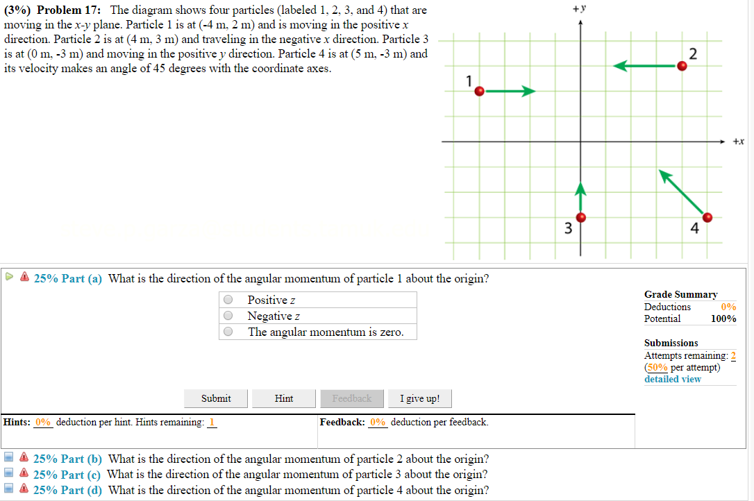 Solved: The Diagram Shows Four Particles (labeled 1, 2, 3,... | Chegg.com