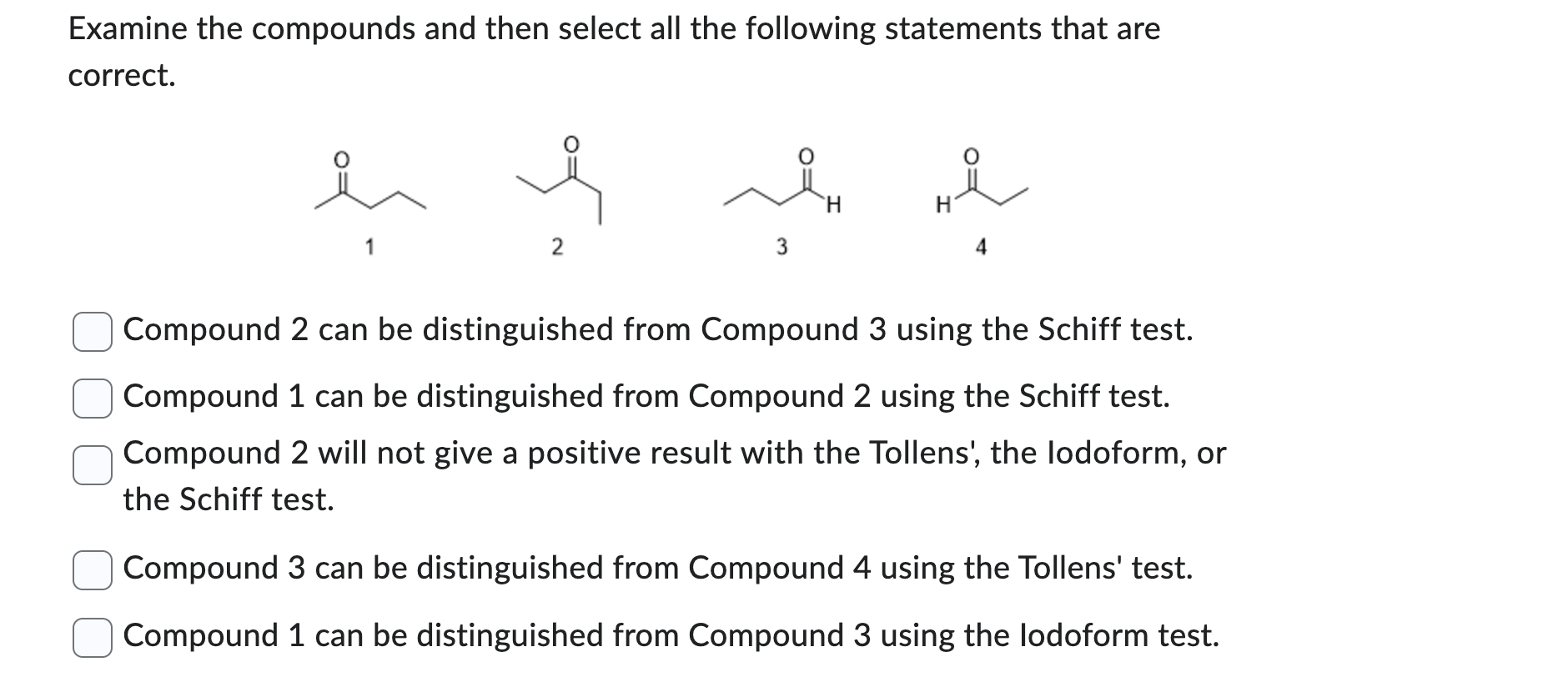 Solved Examine the compounds and then select all the | Chegg.com