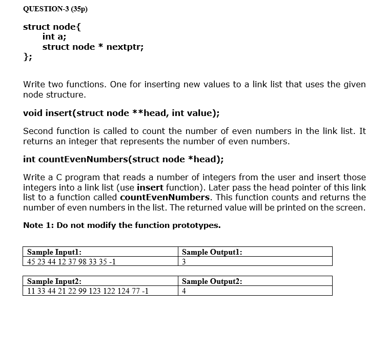 Solved Question 3 35p Struct Node Int A Struct Node 9667