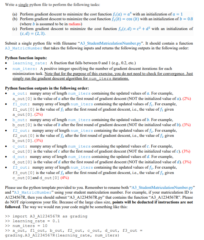 Solved Write a single python file to perform the following | Chegg.com