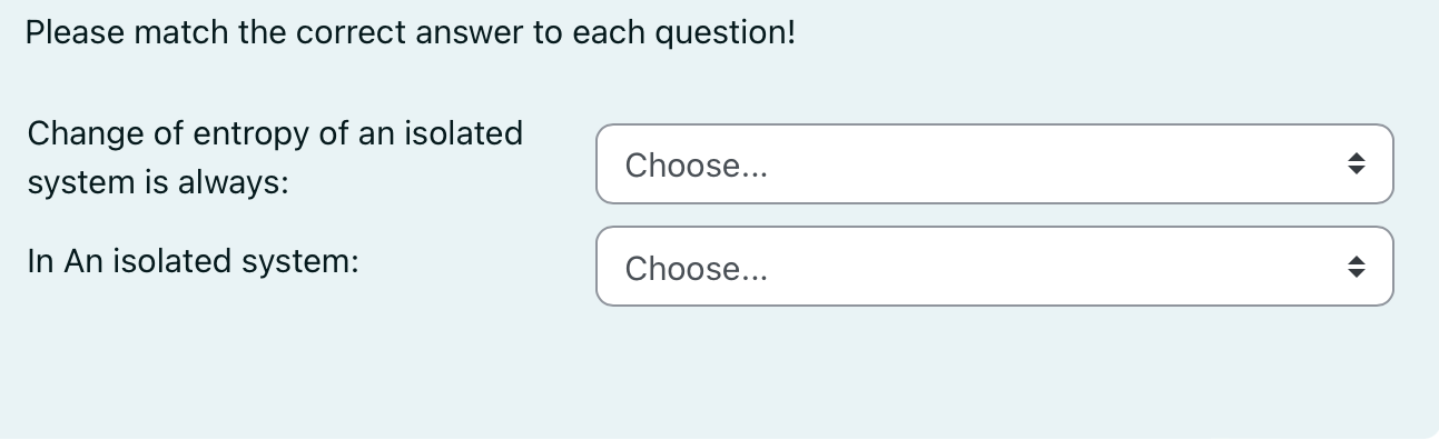 Please match the correct answer to each question! | Chegg.com