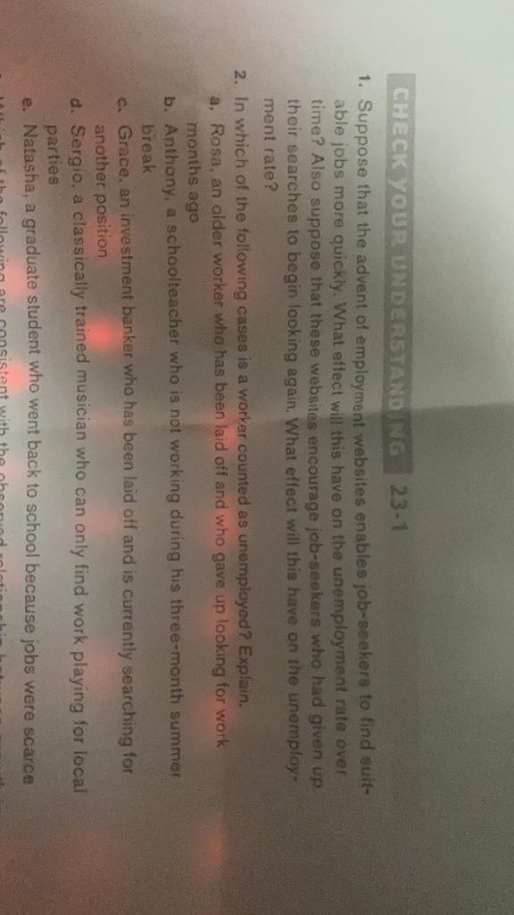 Solved CHECK YOUR UNDERSTANDING 23-1 1. Suppose that the | Chegg.com