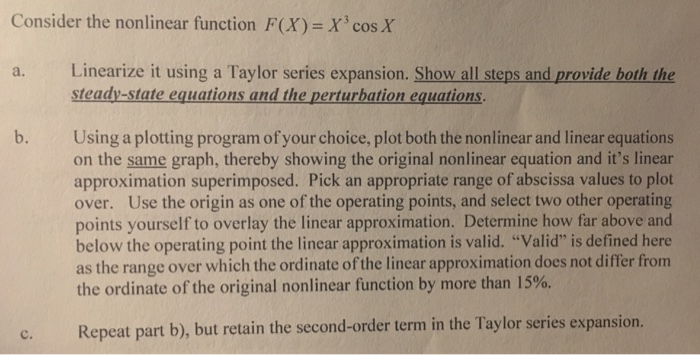 Solved Consider the nonlinear function F (X) = X^3 cos X | Chegg.com