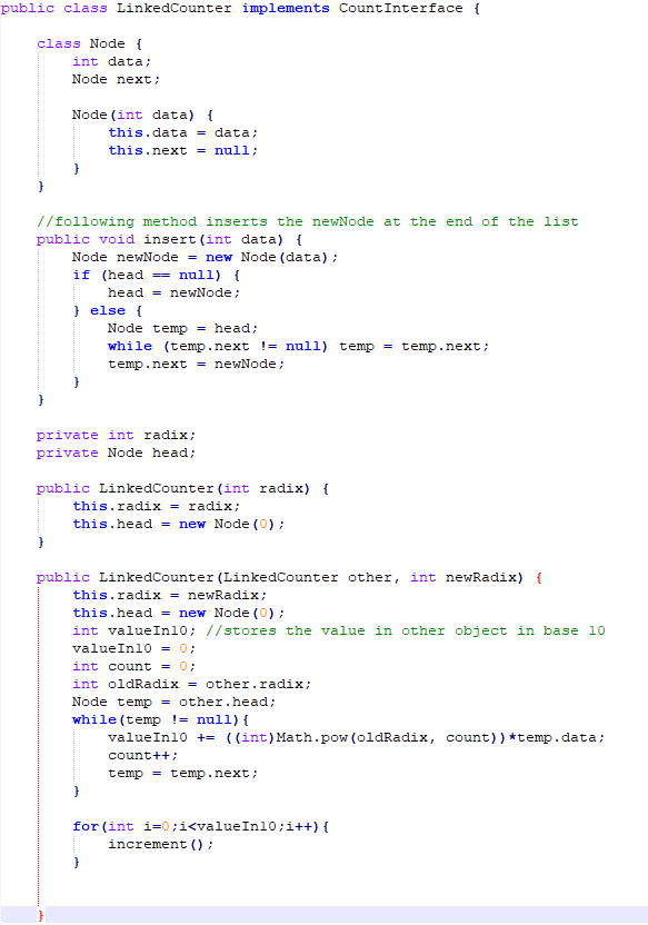 Solved How can I enhance my Java classes to have a radix of | Chegg.com