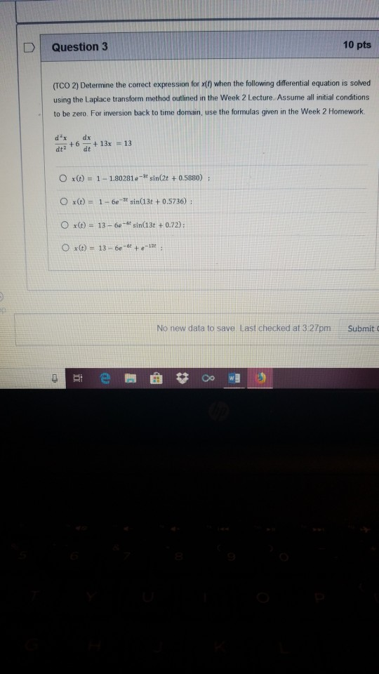 Solved D Question 3 10 pts (TCO 2) Determine the correct | Chegg.com