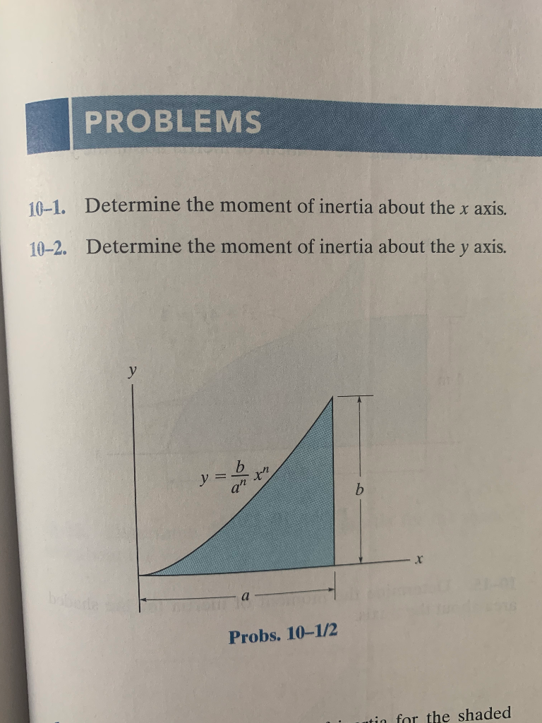Solved PROBLEMS 10-1. Determine the moment of inertia about | Chegg.com