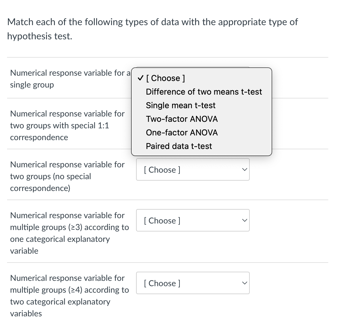 Solved Match each of the following types of data with the | Chegg.com