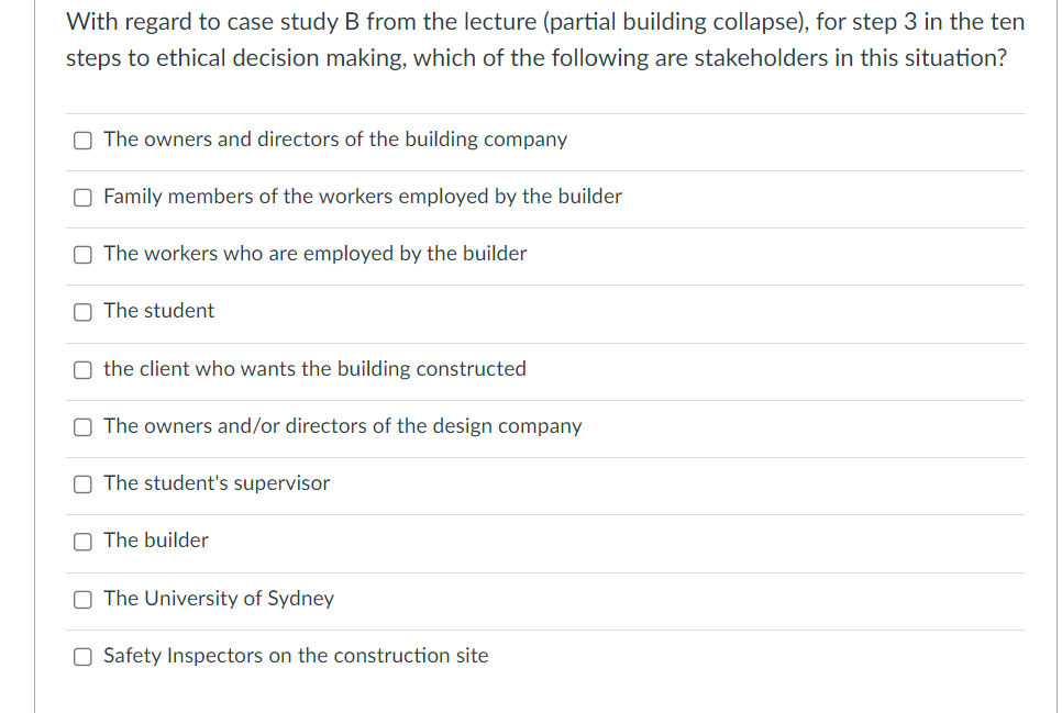 Solved With regard to case study B from the lecture (partial | Chegg.com