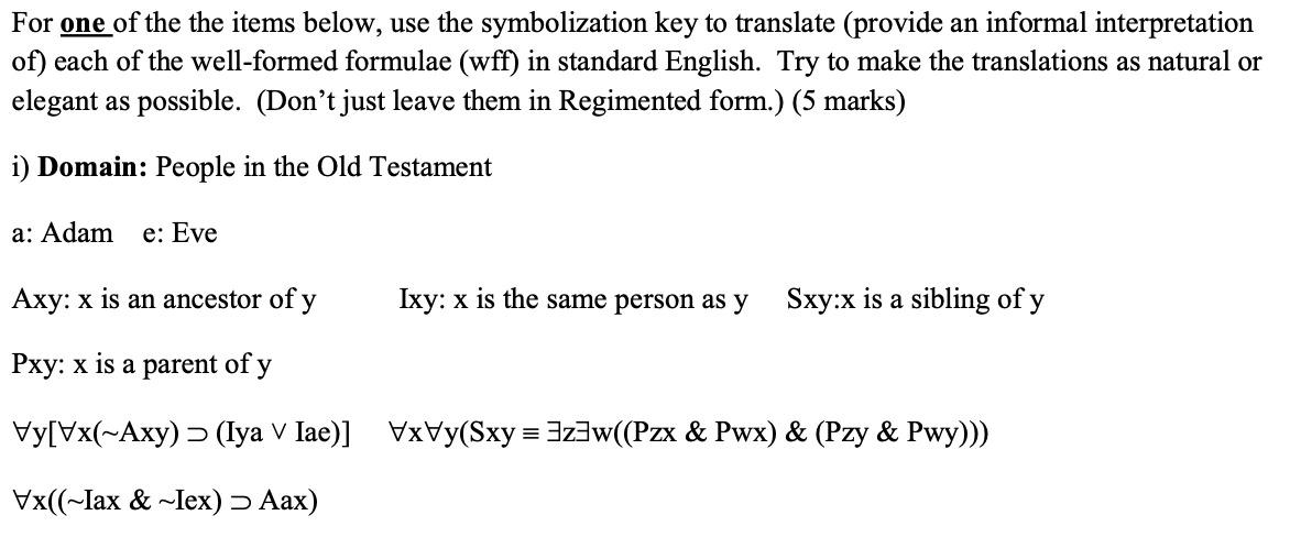 Solved For one of the the items below, use the symbolization | Chegg.com
