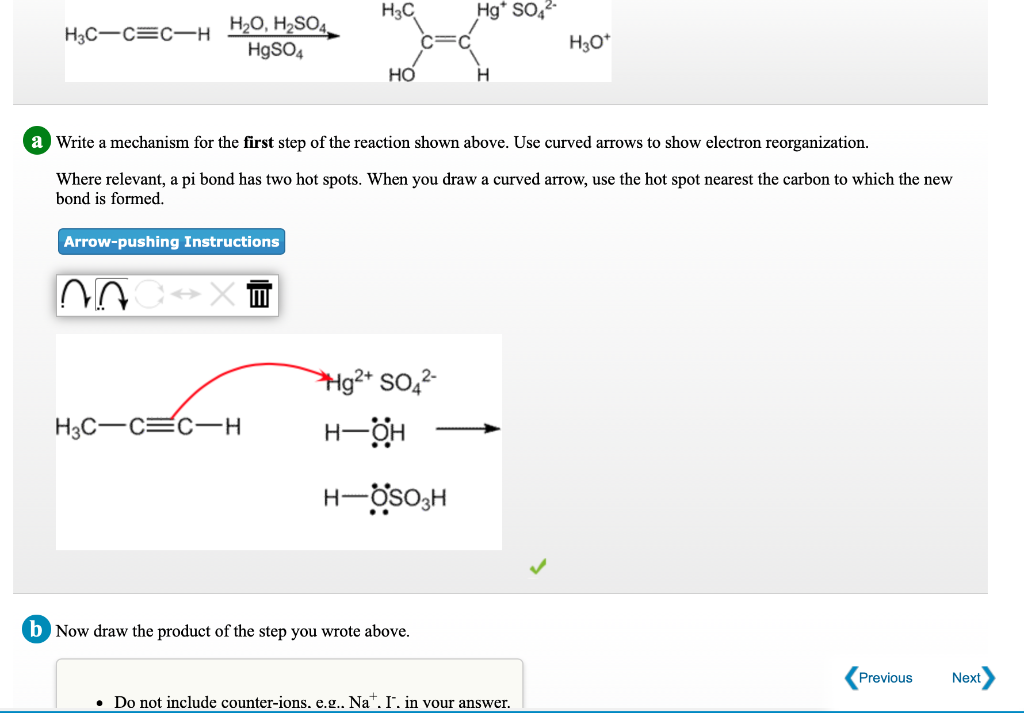 Solved H3C Hg* so? H3C-C=C-H H2O, H2SO4 HgSO4 H30* НО a | Chegg.com