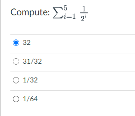 Solved Compute: ∑i=152i1 \begin{tabular}{l} 32 \\ \hline | Chegg.com