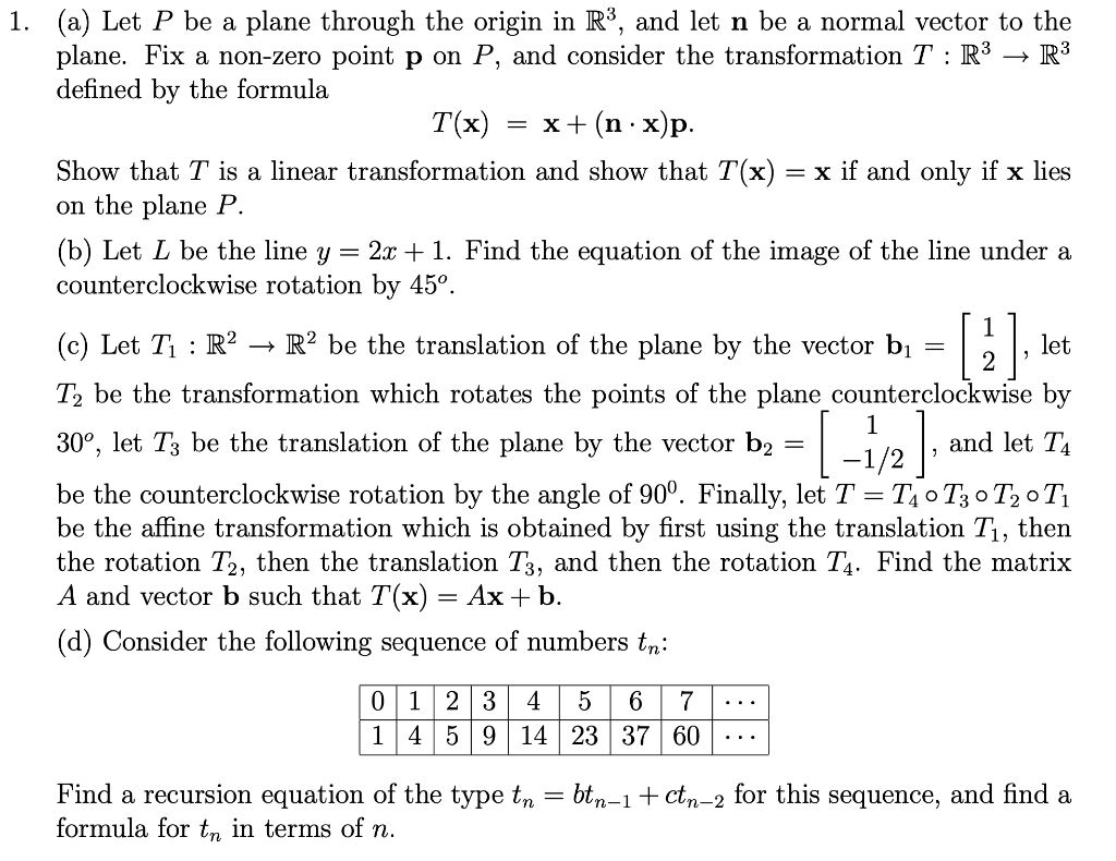 Solved (a) Let P be a plane through the origin in R3, and | Chegg.com