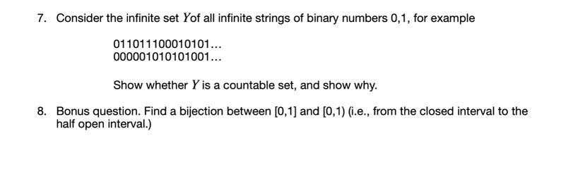 Solved 7. Consider the infinite set Yof all infinite strings | Chegg.com