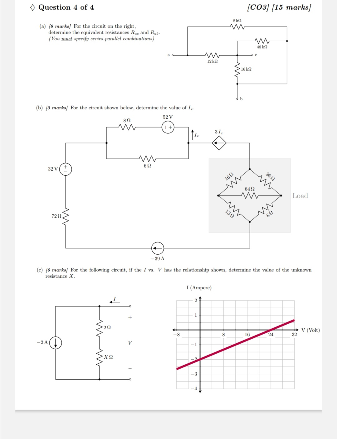 Solved Question 4 of 4 [CO3] [15 marks] (a) [6 marks] For | Chegg.com