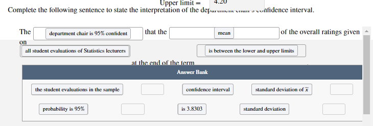 Solved Upper limit =Suppose the math department chair at a | Chegg.com