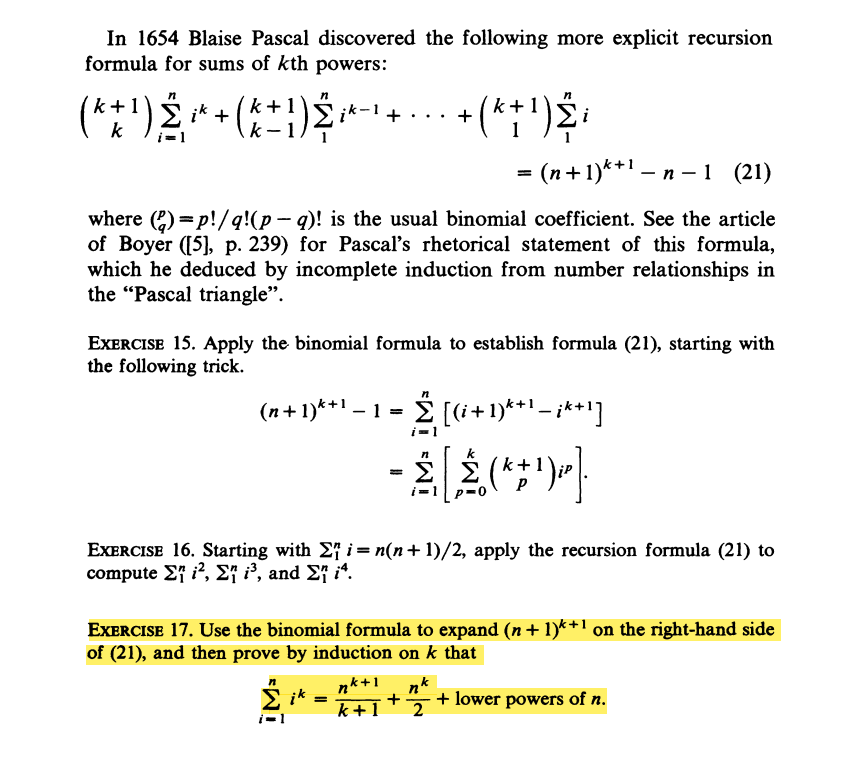 Solved In 1654 Blaise Pascal discovered the following more | Chegg.com