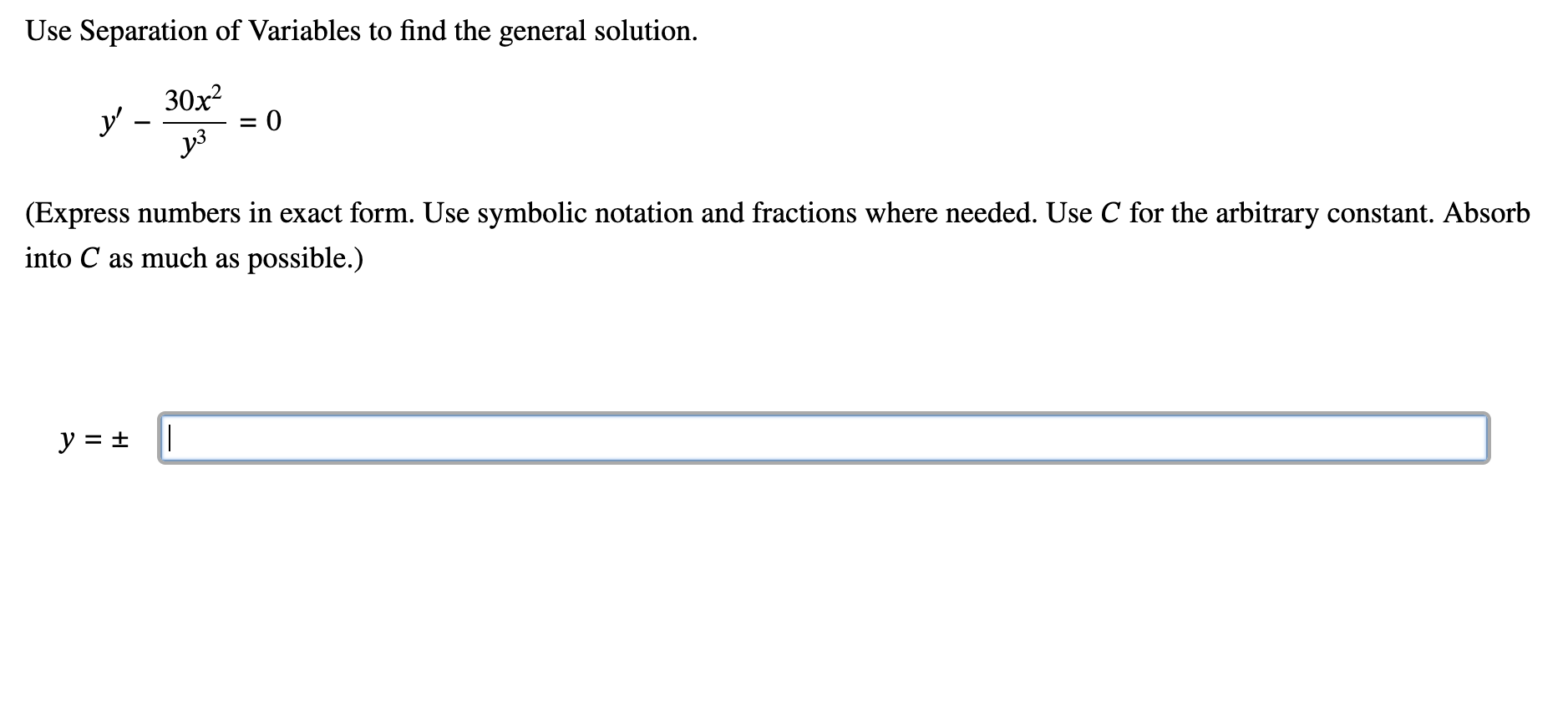 Solved Use Separation of Variables to find the general | Chegg.com