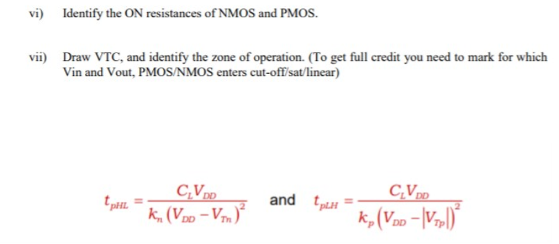 Solved Current-voltage equation of n-. p-channel MOSFET For | Chegg.com