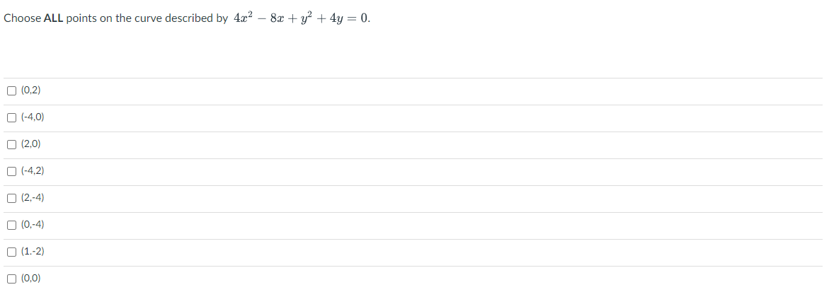 Solved oose ALL points on the curve described by | Chegg.com