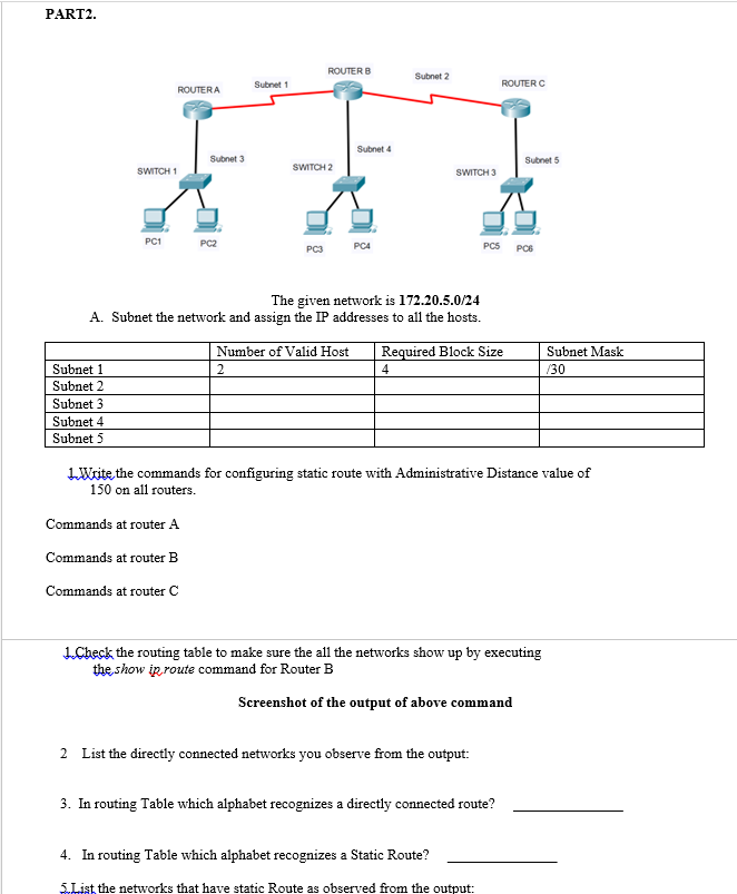 Solved ROUTING Ques.1 On which type of network is a default | Chegg.com