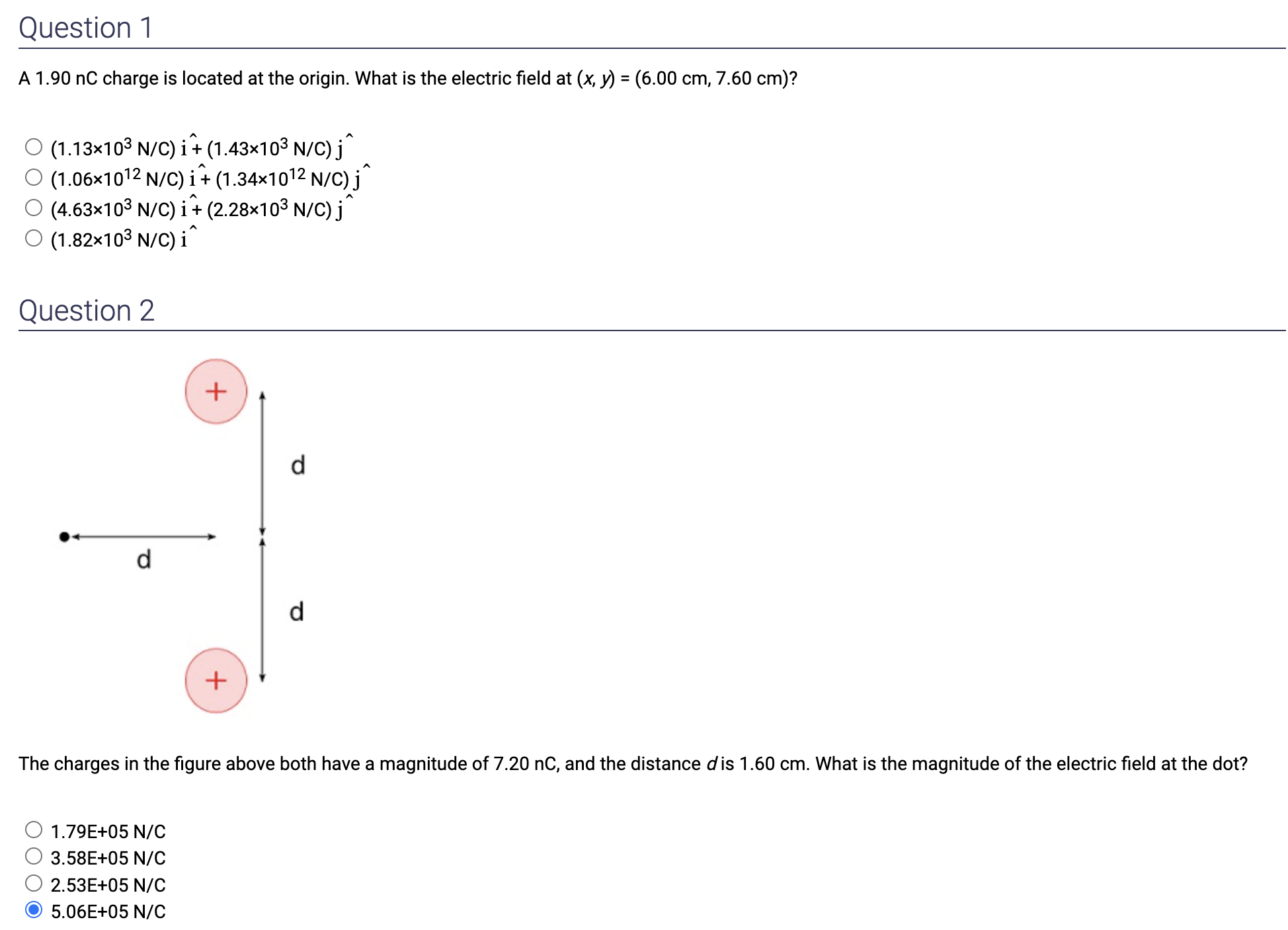 Solved Question 1A 1.90nC ﻿charge is located at the origin. | Chegg.com