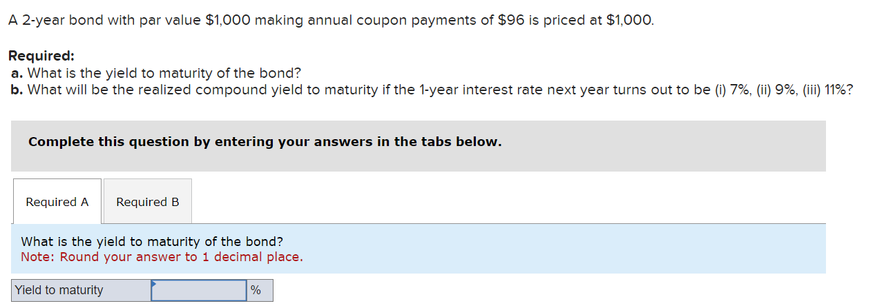 Solved A 2-year bond with par value $1,000 making annual | Chegg.com