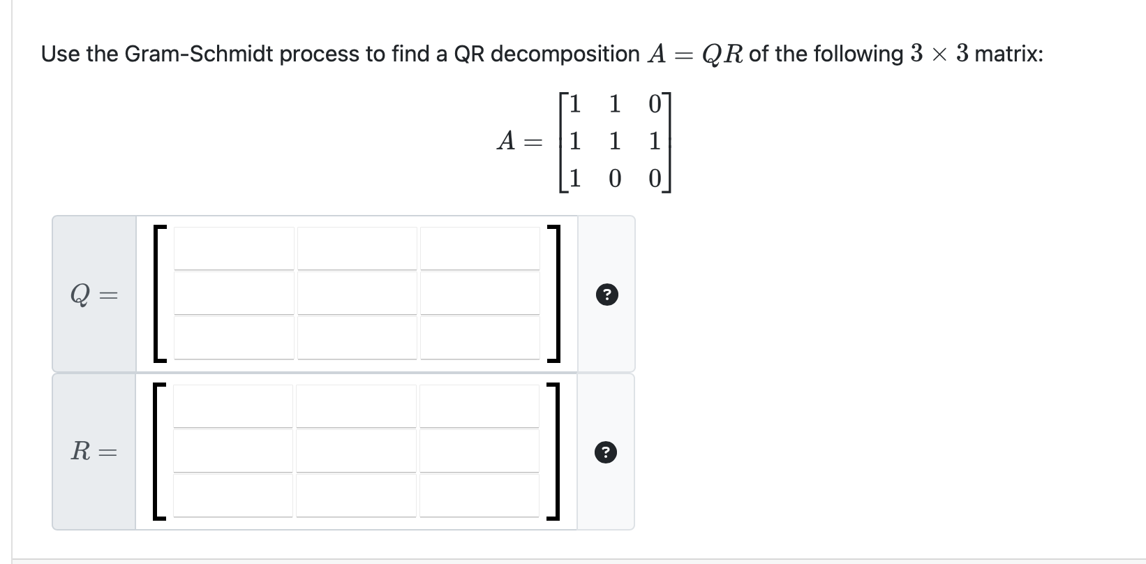 Solved Use the Gram-Schmidt process to find a QR | Chegg.com