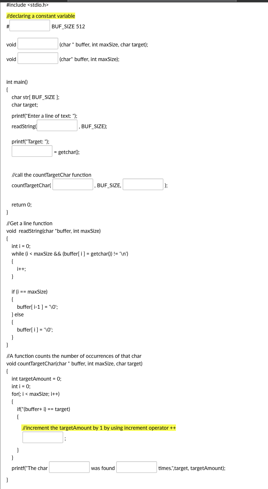 Solved #include //declaring a constant variable = BUF_SIZE | Chegg.com