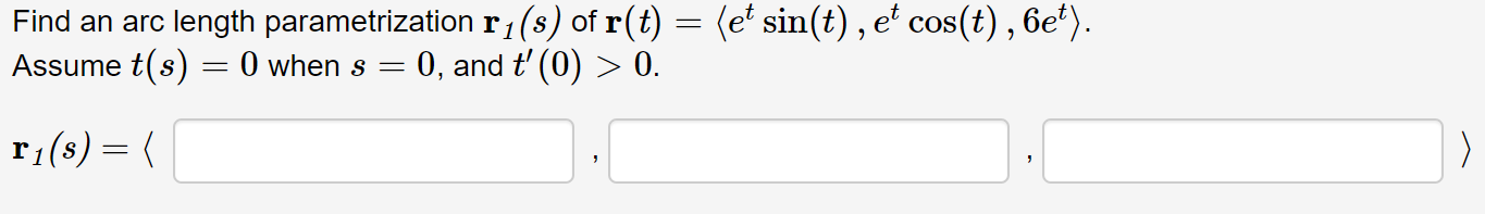 Solved Find an arc length parametrization rı(s) of r(t) = | Chegg.com