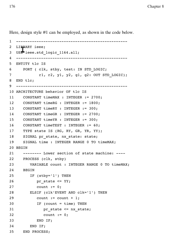 Solved Design and implement a code for a FSM Traffic Light | Chegg.com