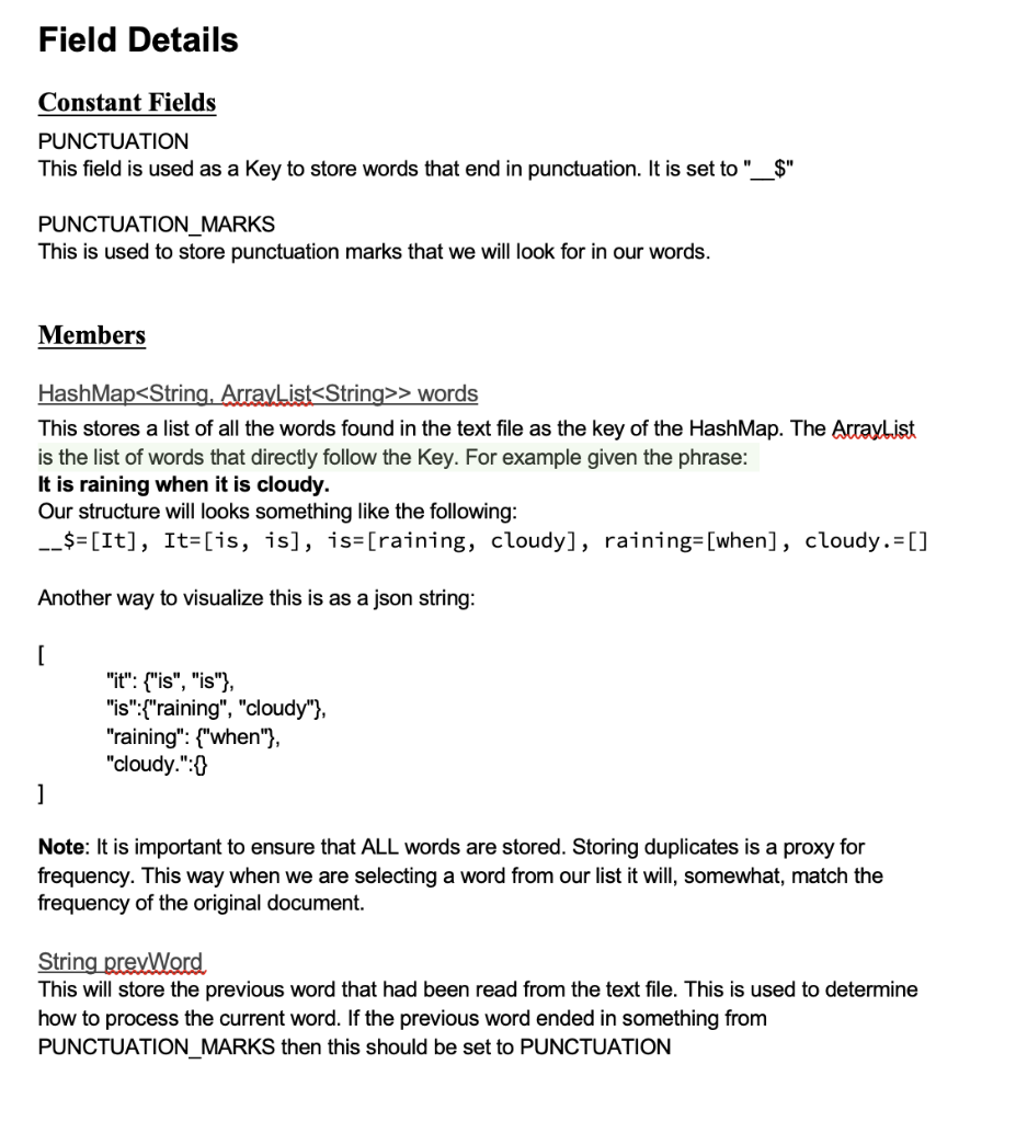 UML Diagram Markov PUNCTUATION String A | Chegg.com