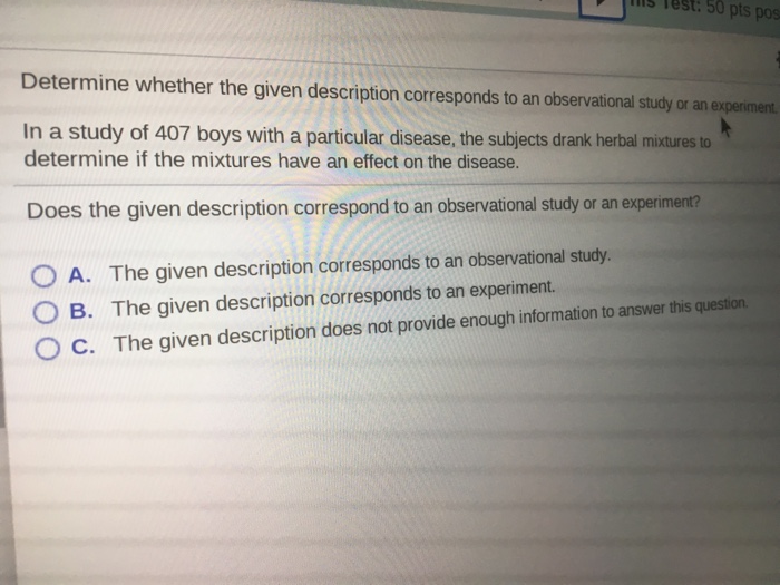 Solved Determine Whether The Data Described Below Are