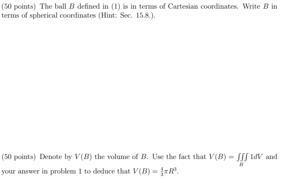 Solved (50 points) 1) Let R > 0 be a fixed real number. | Chegg.com
