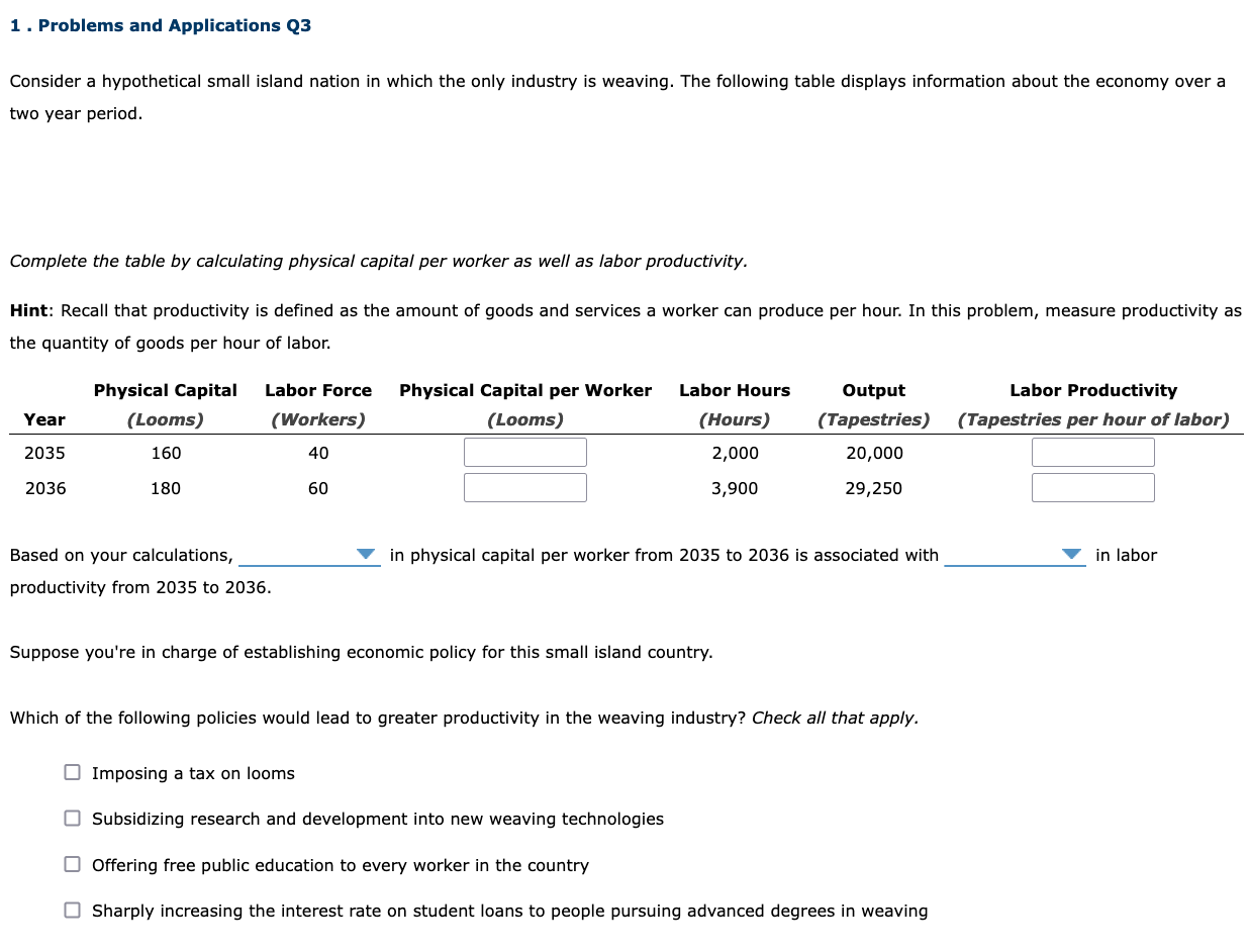 Solved 1. Problems and Applications Q3 Consider a | Chegg.com