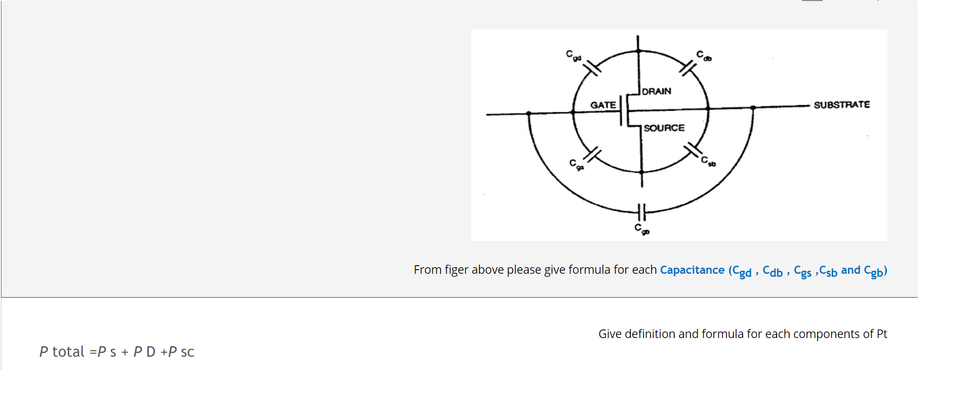 Solved DRAIN GATE SUBSTRATE SOURCE CD From figer above | Chegg.com