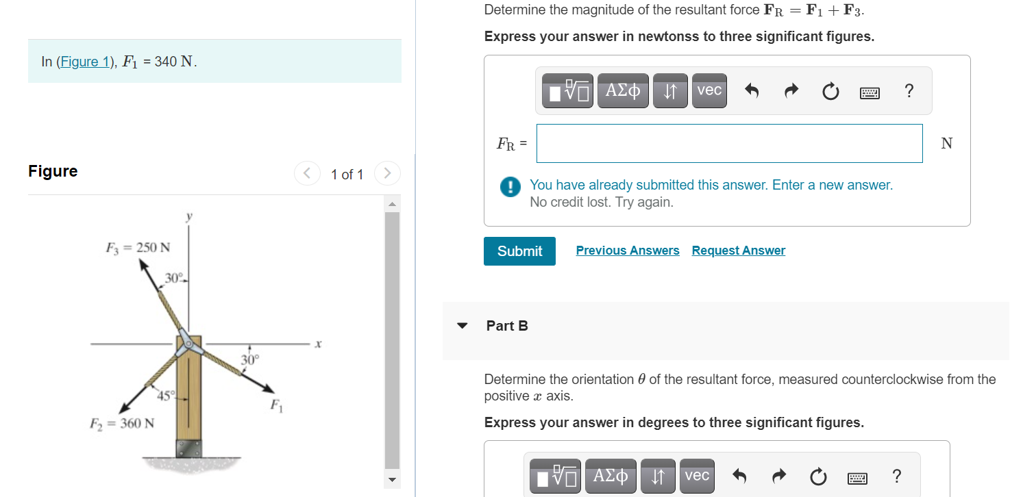 Solved Determine The Magnitude Of The Resultant Force Fr