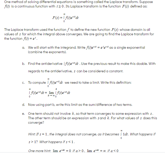 Solved One method of solving differential equations is | Chegg.com