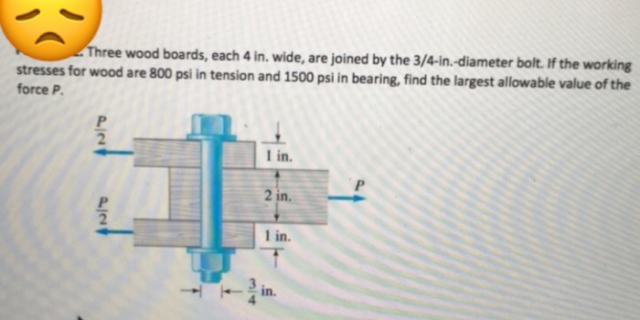 Solved Three wood boards, each 4 in. wide, are joined by the | Chegg.com