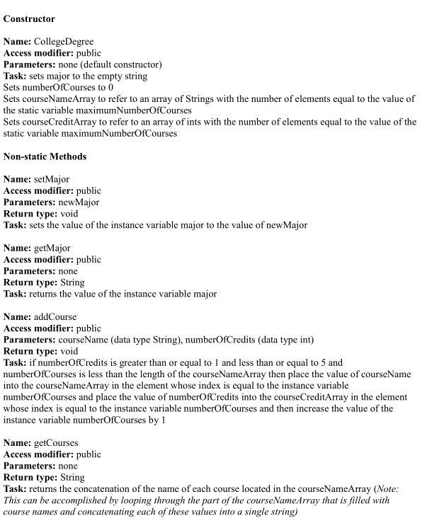 Solved Programming assignment for Java: Do not add any other | Chegg.com