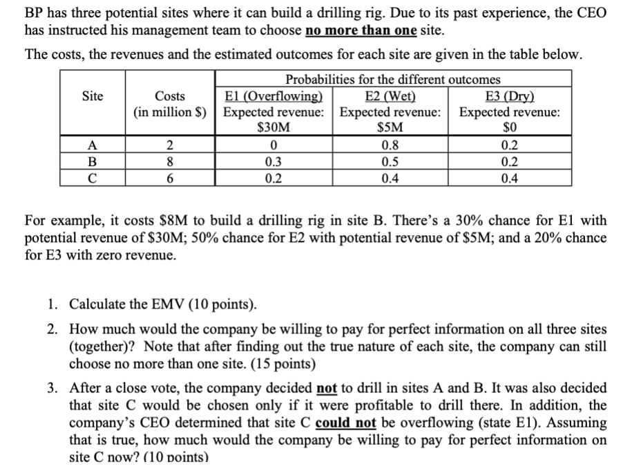 Solved Note that Question requires you to create decision | Chegg.com