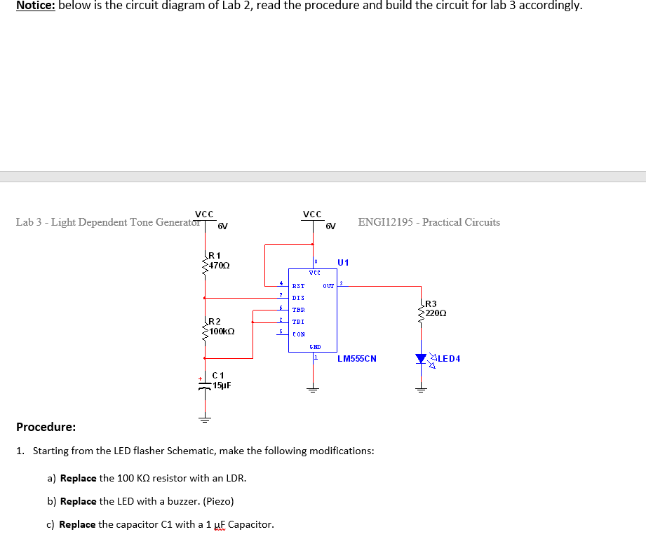 Solved Notice: below is the circuit diagram of Lab 2, read | Chegg.com