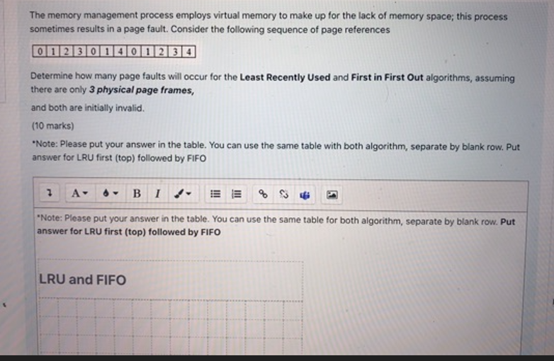 Solved The Memory Management Process Employs Virtual Memory 