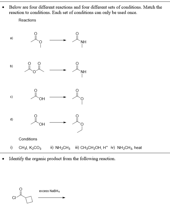 Solved . Below are four different reactions and four | Chegg.com