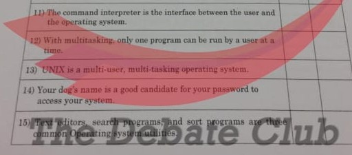 Solved ) The command interpreter is the interface between | Chegg.com