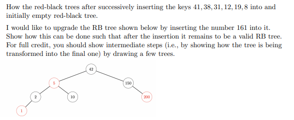 Solved How the red-black trees after successively inserting | Chegg.com