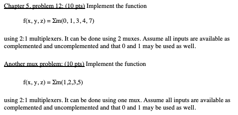 Solved Chapter 5. problem 12: (10 pts) Implement the | Chegg.com
