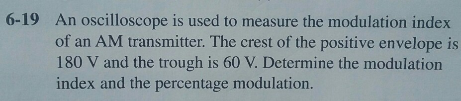 Solved An oscilloscope is used to measure the modulation | Chegg.com