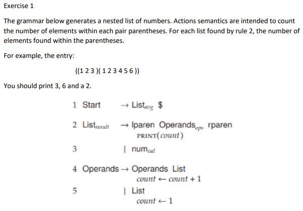 Solved Questions: 1.- Changes semantic actions in such a way | Chegg.com