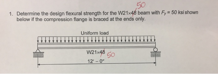 Solved 50 Determine the design flexural strength for the | Chegg.com