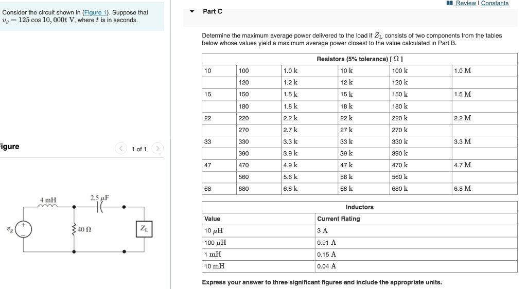 Solved Determine the maximum average power delivered to the | Chegg.com